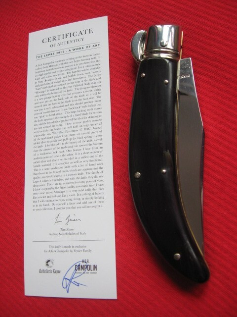 Quality Italian Unique Mechanism LEPRE Buffalo Horn Knife Limited ...