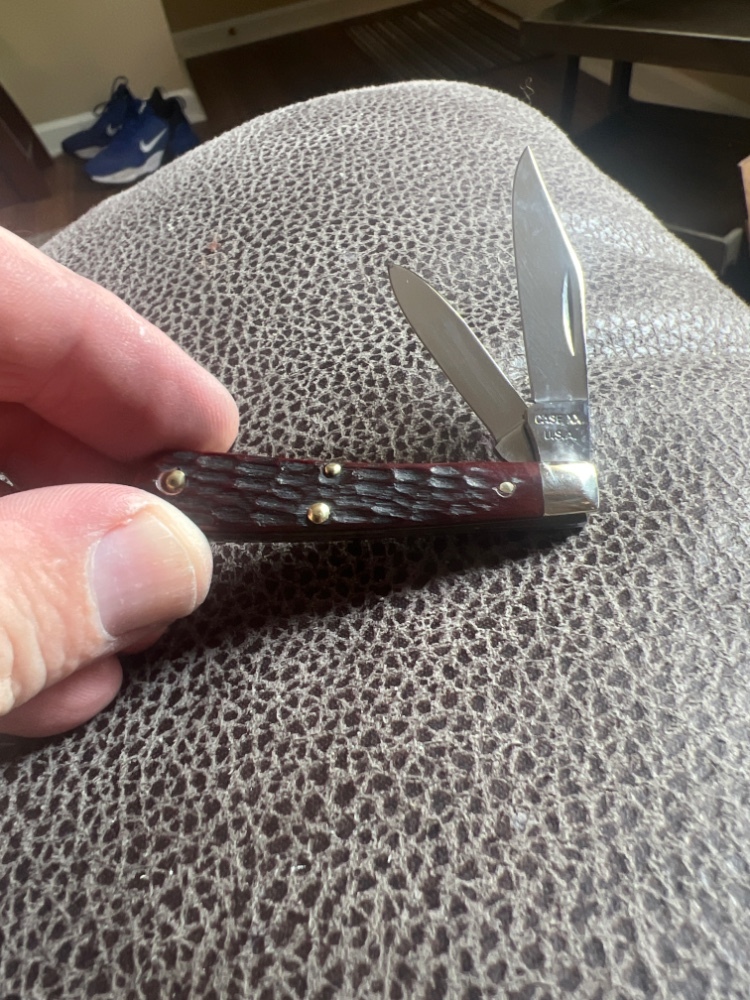 1965-69 CASE XX USA 6229 1/2 Red Bone Handle Tadpole With Two Blades ...