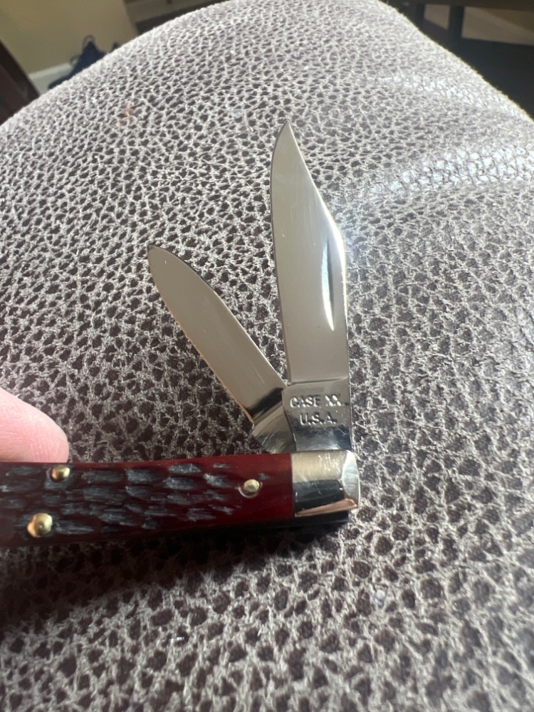 1965-69 CASE XX USA 6229 1/2 Red Bone Handle Tadpole With Two Blades ...