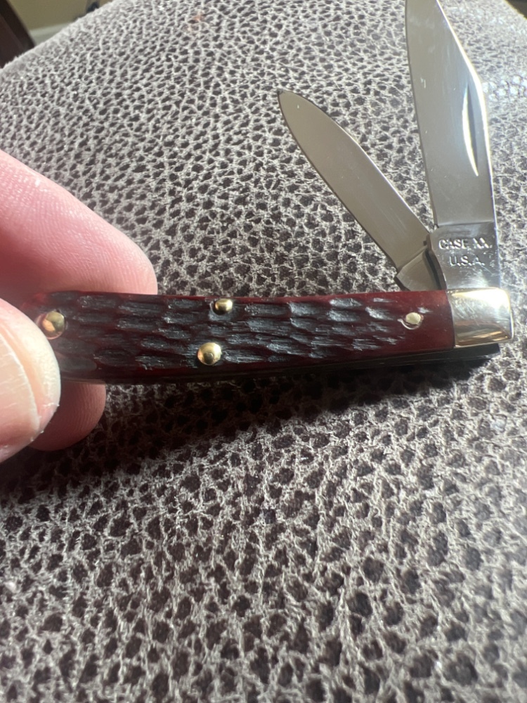 1965-69 CASE XX USA 6229 1/2 Red Bone Handle Tadpole With Two Blades ...