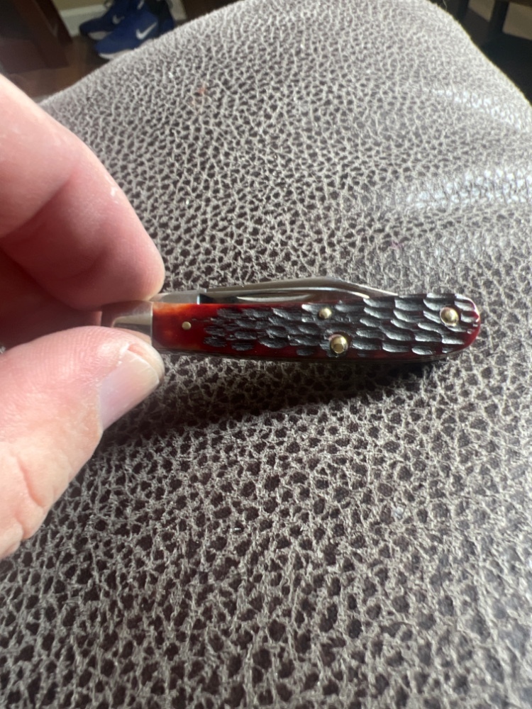 1965-69 CASE XX USA 6229 1/2 Red Bone Handle Tadpole With Two Blades ...