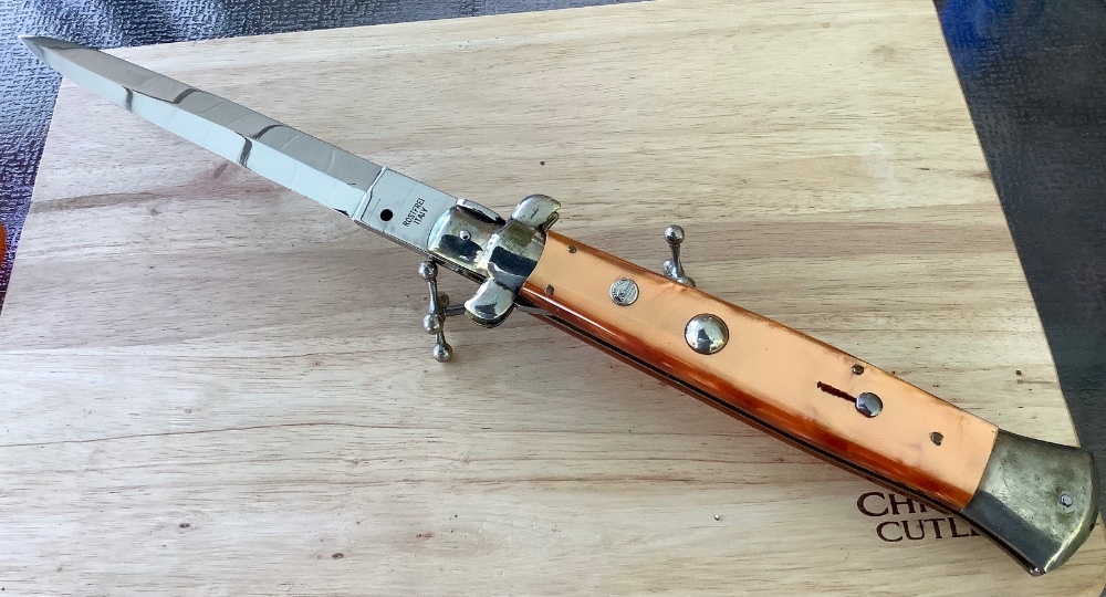 Italian Acrylic 15 inch Swivel, Falcon Badge dagger blade