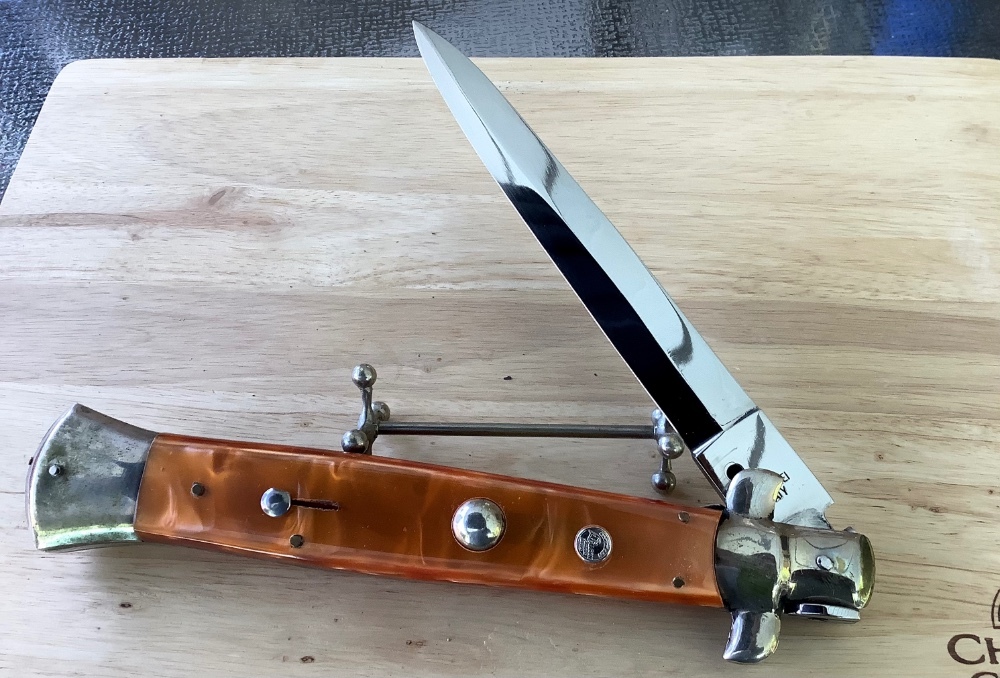 Italian Acrylic 15 inch Swivel, Falcon Badge dagger blade