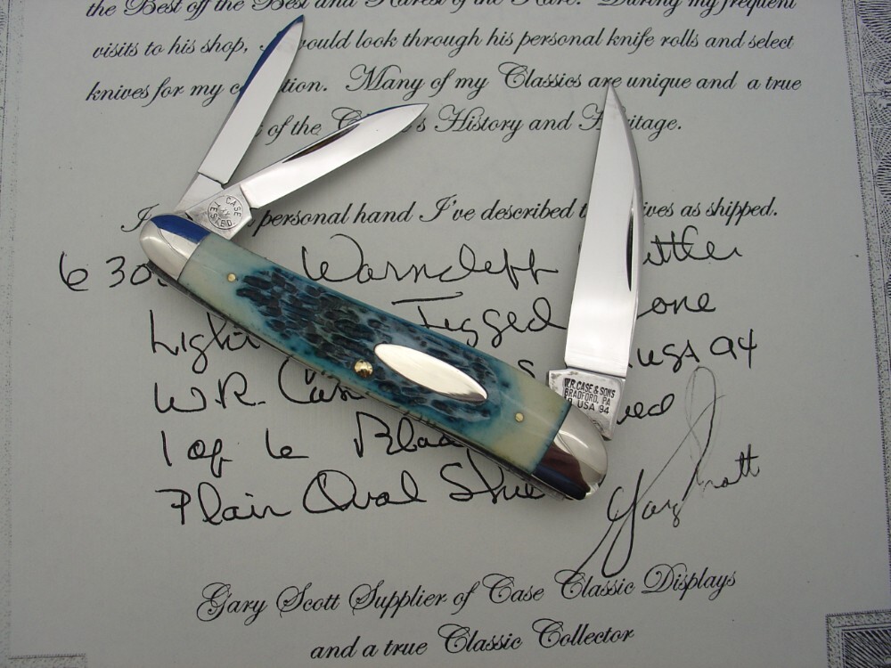 630055 Case XX Classic Knife Light Blue Jigged Bone Whittler Very Rare ...