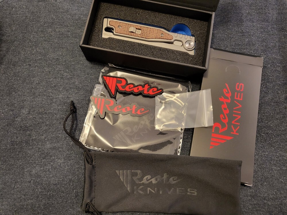*NIB* REATE EXO-M GRAVITY OTF KNIFE w/BURLAP MICARTA TITANIUM HANDLE