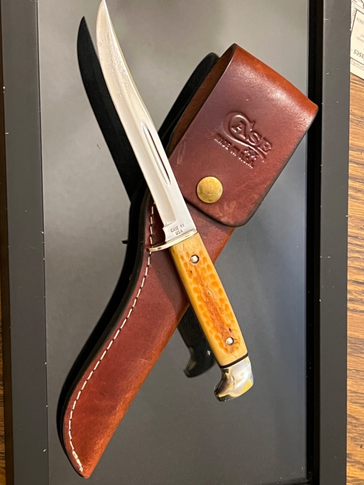 Vintage Rare CASE XX USA Transition Red 2nd Cut Stag 516-5”Fixed Blade ...