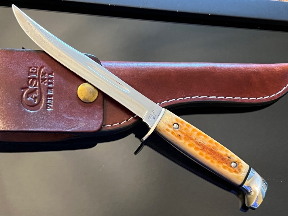 Vintage Rare CASE XX USA Transition Red 2nd Cut Stag 516-5”Fixed Blade ...