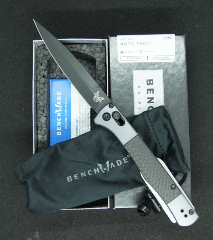 Benchmade Auto Fact 417 OBK Black Class Carbon Fiber Scales