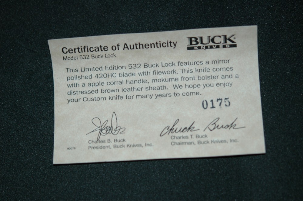 Limited Edition Model 532 Apple Corral Buck Folder NIB with Paperwork ...
