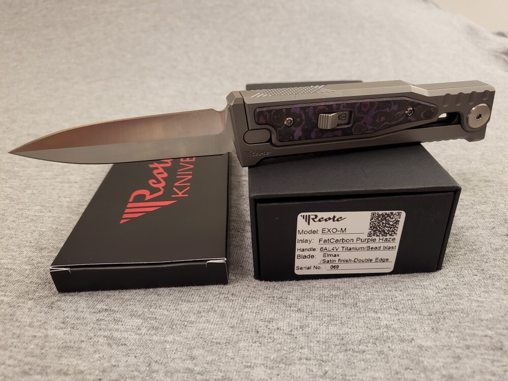 *NIB* REATE EXO-M GRAVITY OTF KNIFE w/FAT CARBON TITANIUM HANDLE