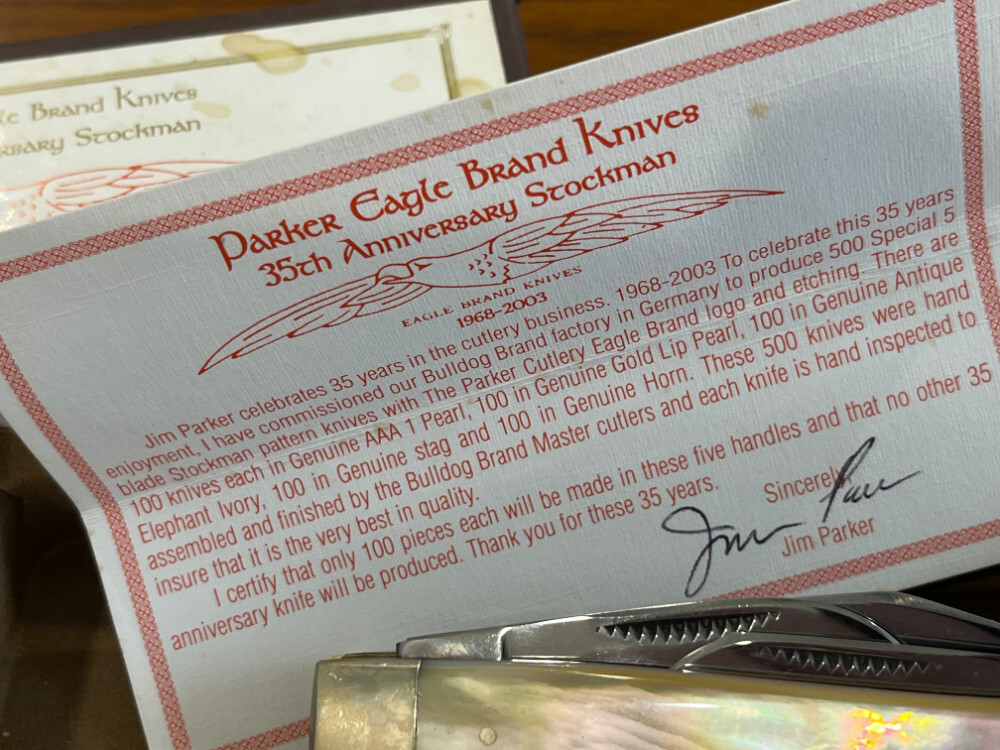 Parker Eagle Brand Limited Ed 35th Ann 5-Blade Stockman Folding Knife w ...