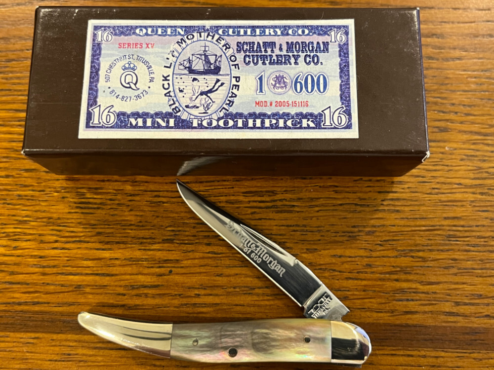 Queen Cutlery Co Schatt & Morgan Toothpick Folding Knife w/Black Lip ...