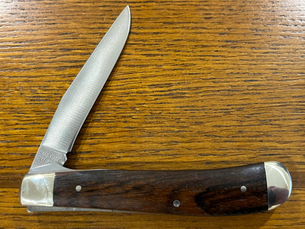 Marbles White Tailed Deer Single Blade Trapper w/Wood Scales Japan