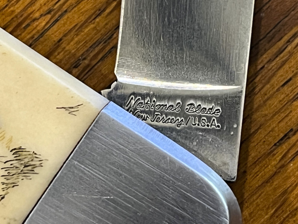 National Blade Sailors Rigging Marlin Spike Knife w/Scrimshaw Smooth ...