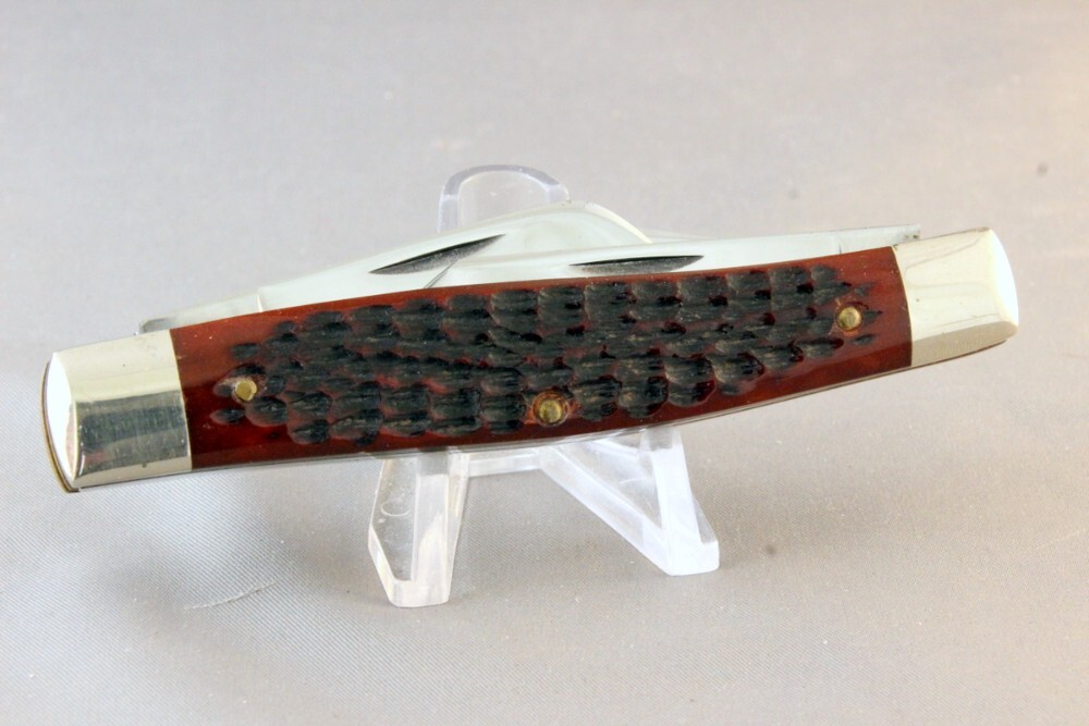 CASE USA 6375 Stockman Pattern, Red Bone, 1965-1969 Knife Never Carried ...