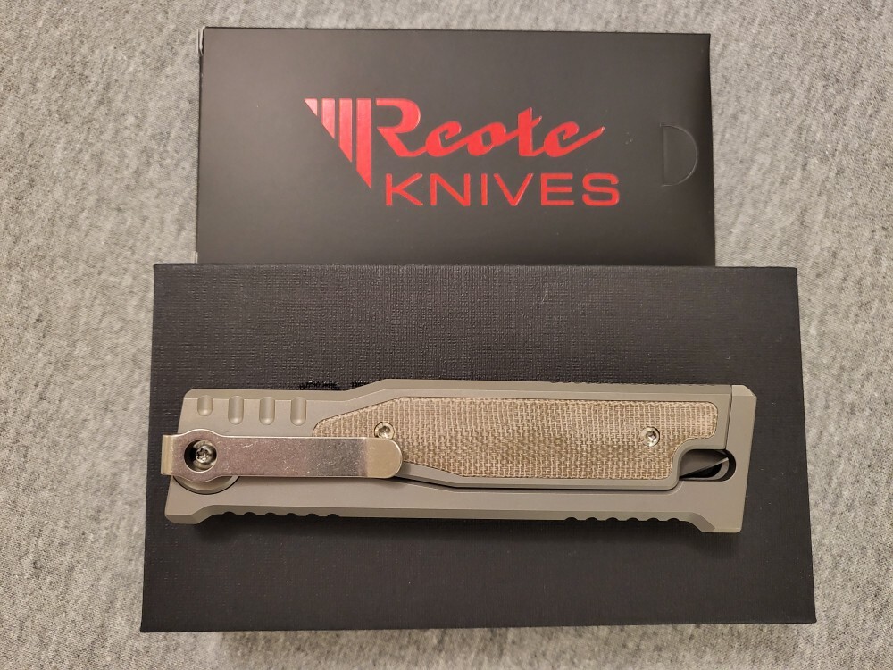 *NIB* REATE EXO-M GRAVITY OTF KNIFE w/GREEN MICARTA TITANIUM HANDLE
