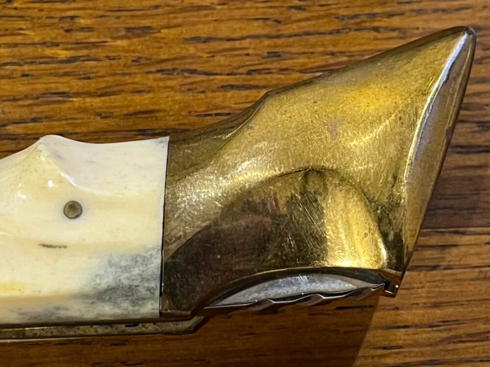 Parker-IMAI K267 Lockback Folding Knife w/Carved Smooth Bone Scales Japan