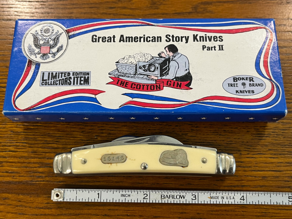 Boker USA Great American Story Knife #1782 "The Cotton Gin" Congress w ...