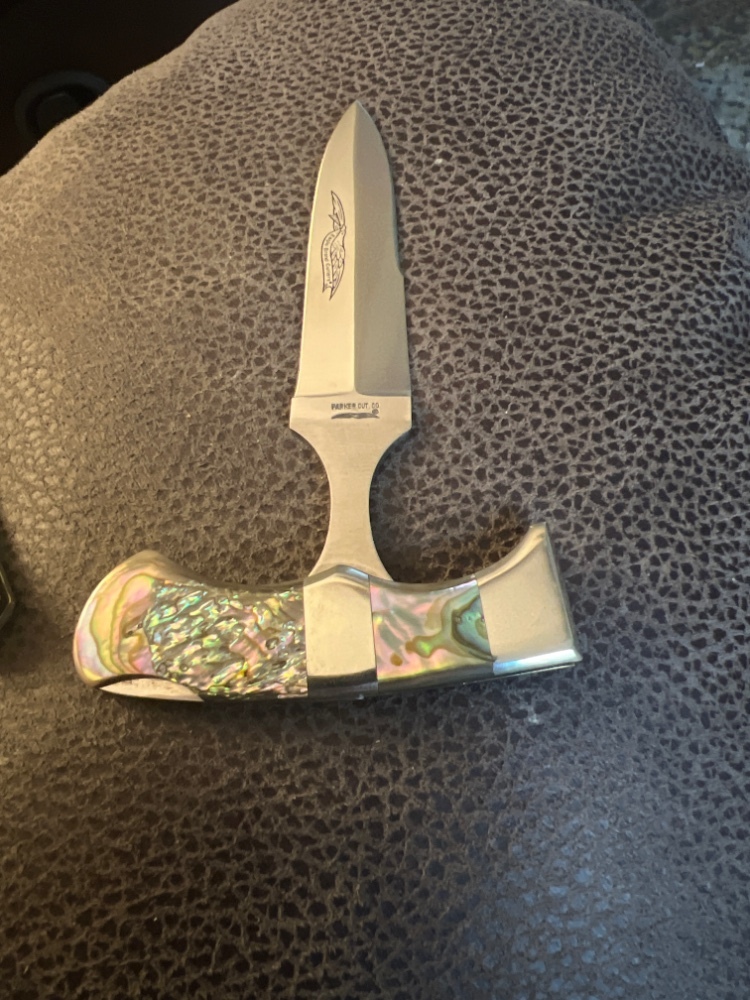 Parker Cultery Co Surgical Steel Made In Japan 3" Long Abalone Handle ...