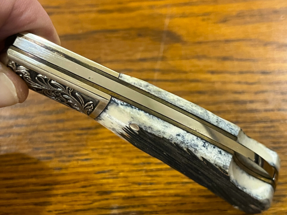 Wallace Cut. Co. Boss Hogg Lockback Knife w/ Bone Scales & Embellished ...
