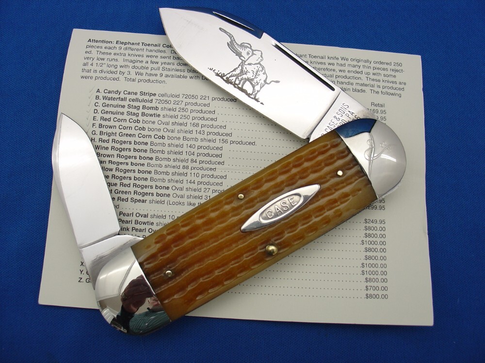 Case XX Classic Sunfish/Toenail Genuine Brown Corn Cob Bone Knife With ...