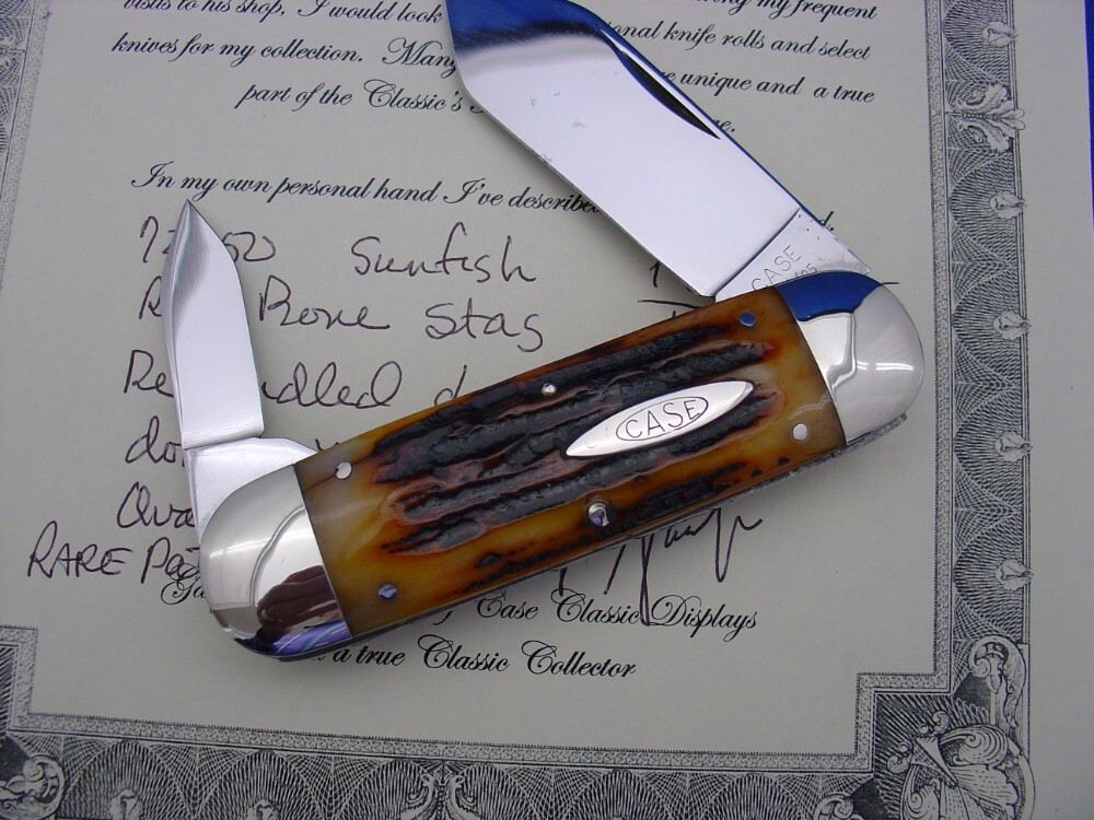 Case XX Classic Sunfish/Toenail 72050 Red Bone Stag Handle Knife