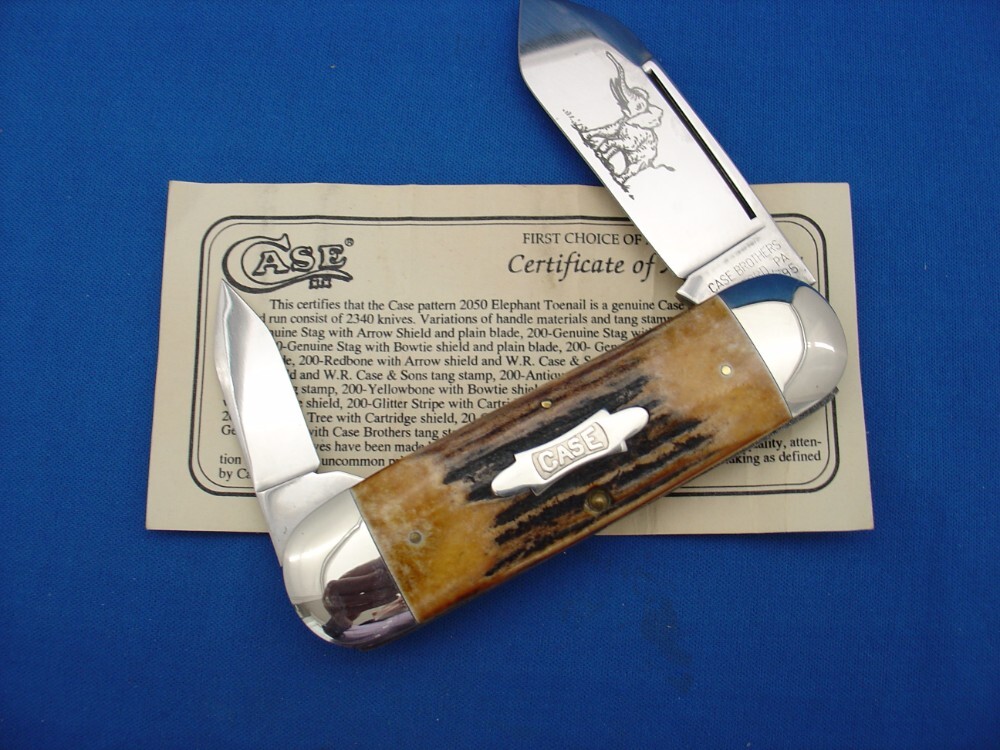 Case XX Classic Sunfish/Toenail Genuine Stag Handle Knife With Elephant ...