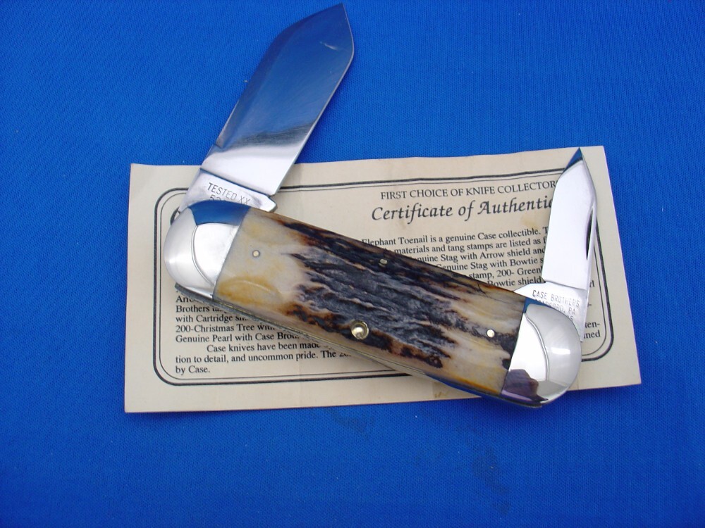 Case XX Classic Sunfish/Toenail Genuine Stag Handle Knife With Elephant ...