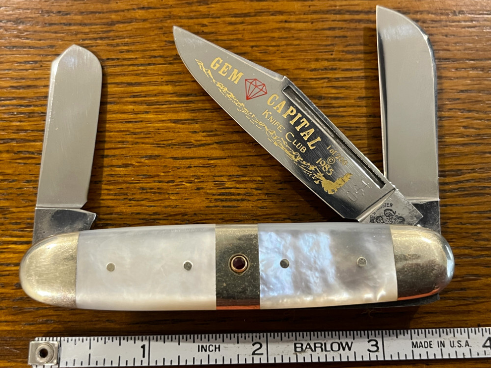 Fight'n Rooster Ltd Ed 1985 "Gem Capital Knife Club" Cigar w/Inset Gem ...