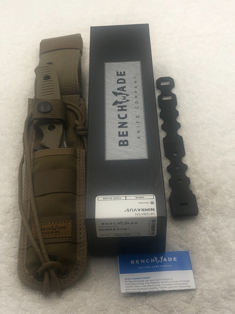 Benchmade 141SBKSN Nimravus Combat Fixed Blade New In Box Made In USA ...