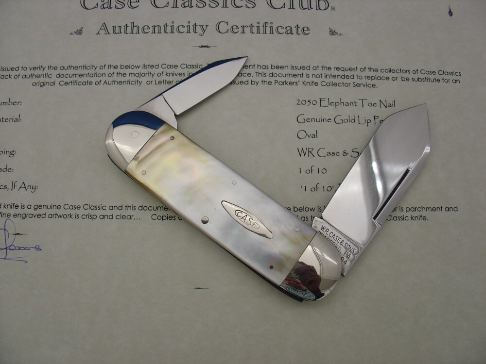 Case XX Classic Sunfish/Toenail Genuine Gold Lip Pearl 1 of 10 Knife
