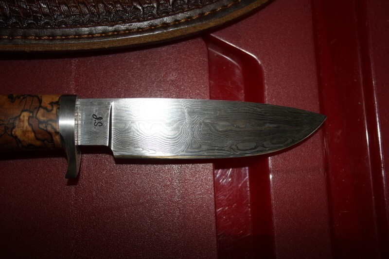 Peter Crowl Damascus Fixed Blade Knife Journeyman Smith