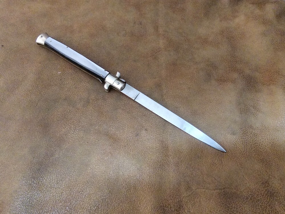 13" transitional stiletto black pearlex switchblade