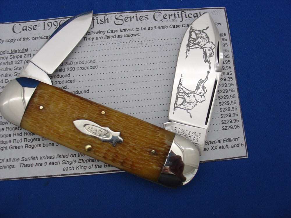 Case XX Classic Sunfish/Toenail Genuine Light Tan Rogers Bone Knife ...