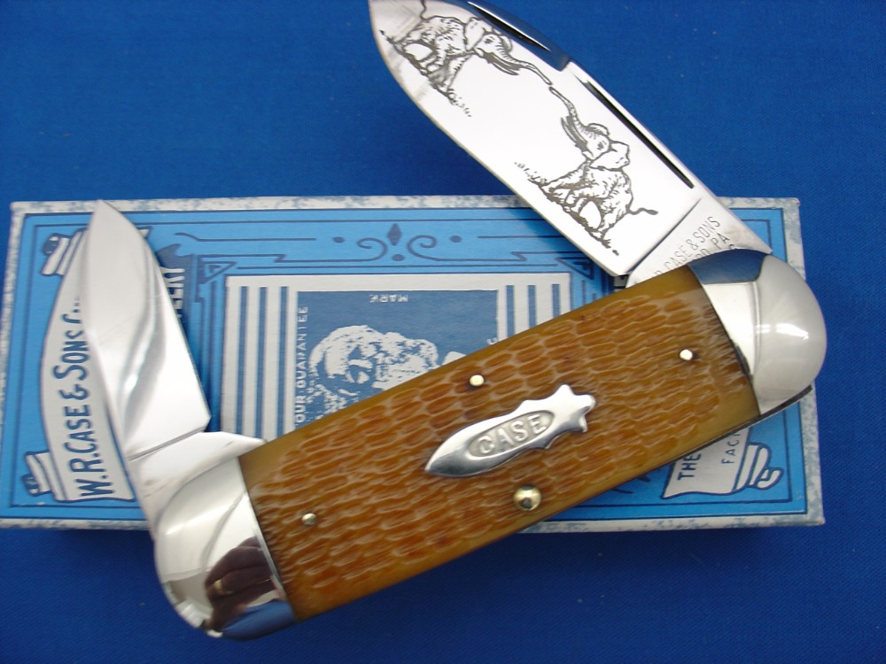 Case XX Classic Sunfish/Toenail Genuine Light Brown Rogers Bone Knife ...