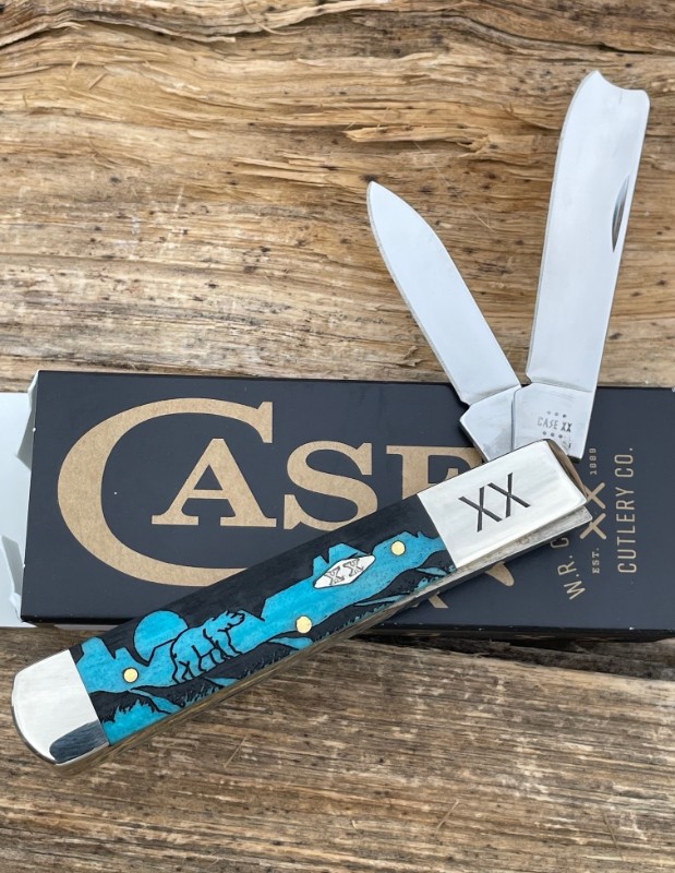 CASE XX ** SFO 2024 DAVID YELLOWHORSE SMOOTH BONE CARIBBEAN BLUE ...