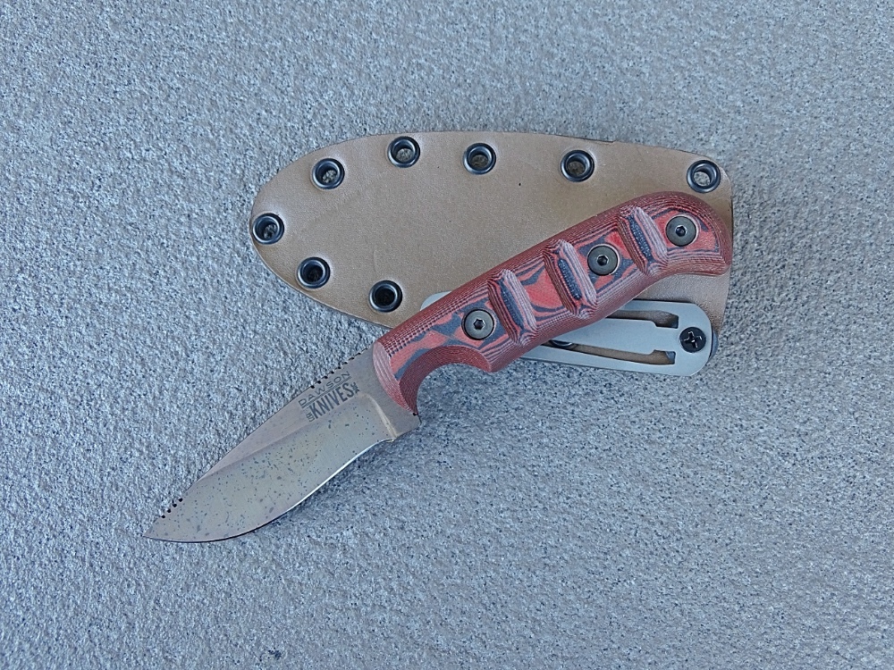 Dawson Knives Deep Notch Fixed Blade Knife Red/Black G10 Arizona Copper ...