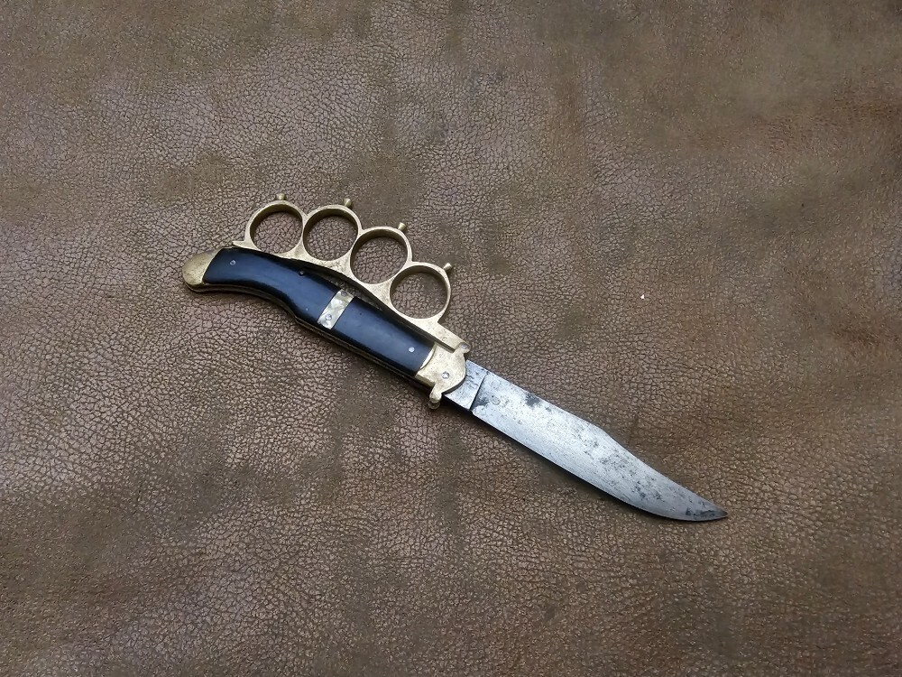 RARE middle eastern leverlock switchblade trench knife