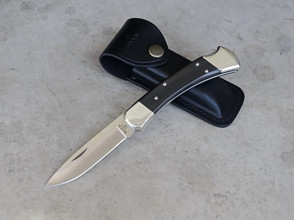 Buck 110 Folding Hunter Knife - Nickel Silver S30V Drop Point Blade - NEW