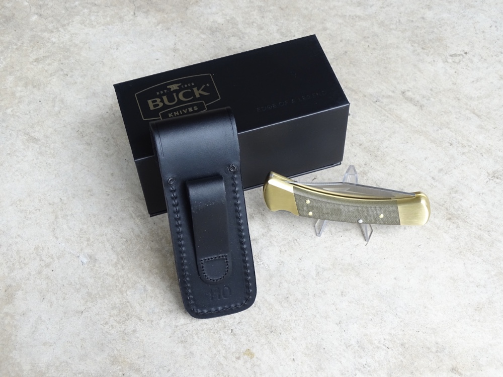 Buck 110 Folding Hunter Knife, Exclusive, OD Green Micarta Scales S45VN ...