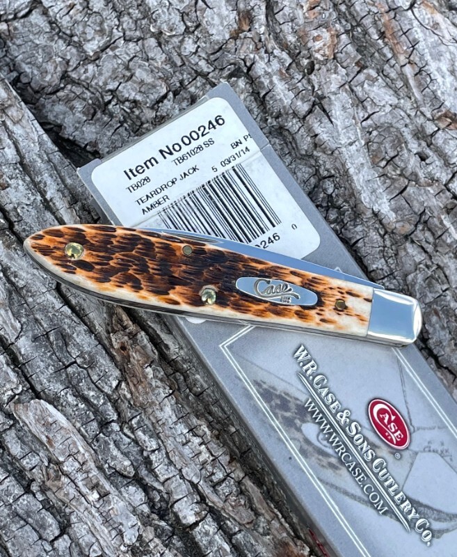 CASE XX ** 2014 AMBER JIGGED BONE TEAR DROP JACK