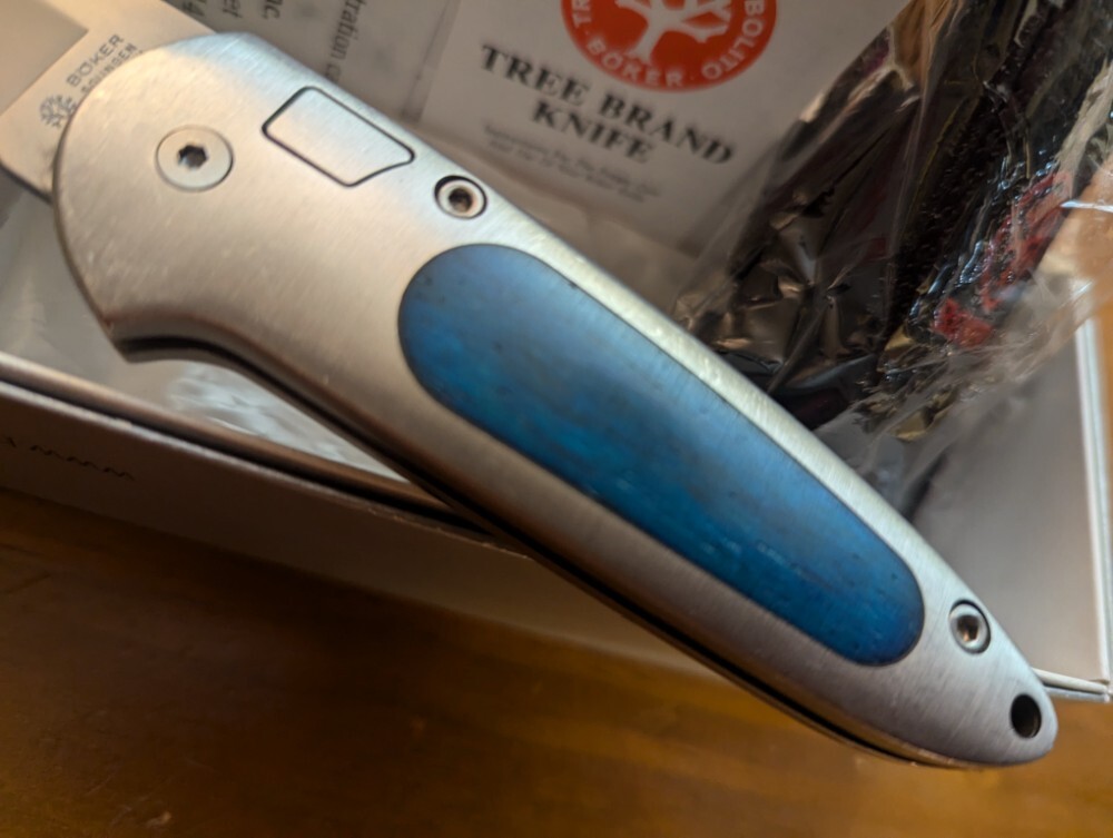 1990'S BOKER TOP LOCK II CONVERSION AUTOMATIC IN BLUE BONE MADE IN GERMANY