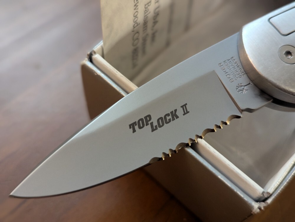 1990'S BOKER TOP LOCK II CONVERSION AUTOMATIC IN BLUE BONE MADE IN GERMANY