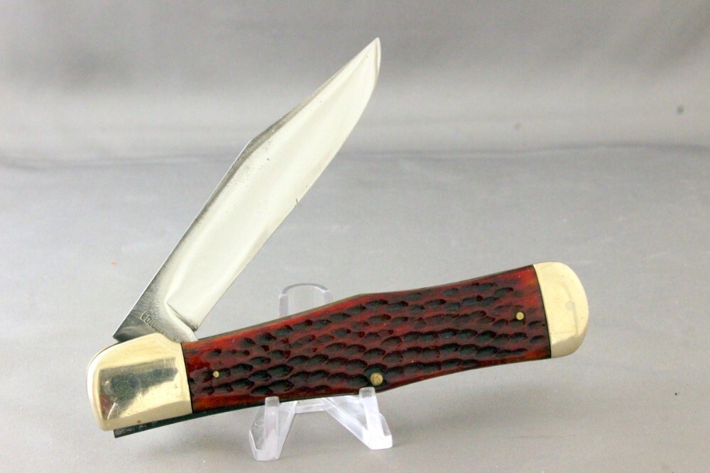 CASE XX 061050 (1940-1964) Coke Bottle Folding Hunter, Red Bone Handles ...