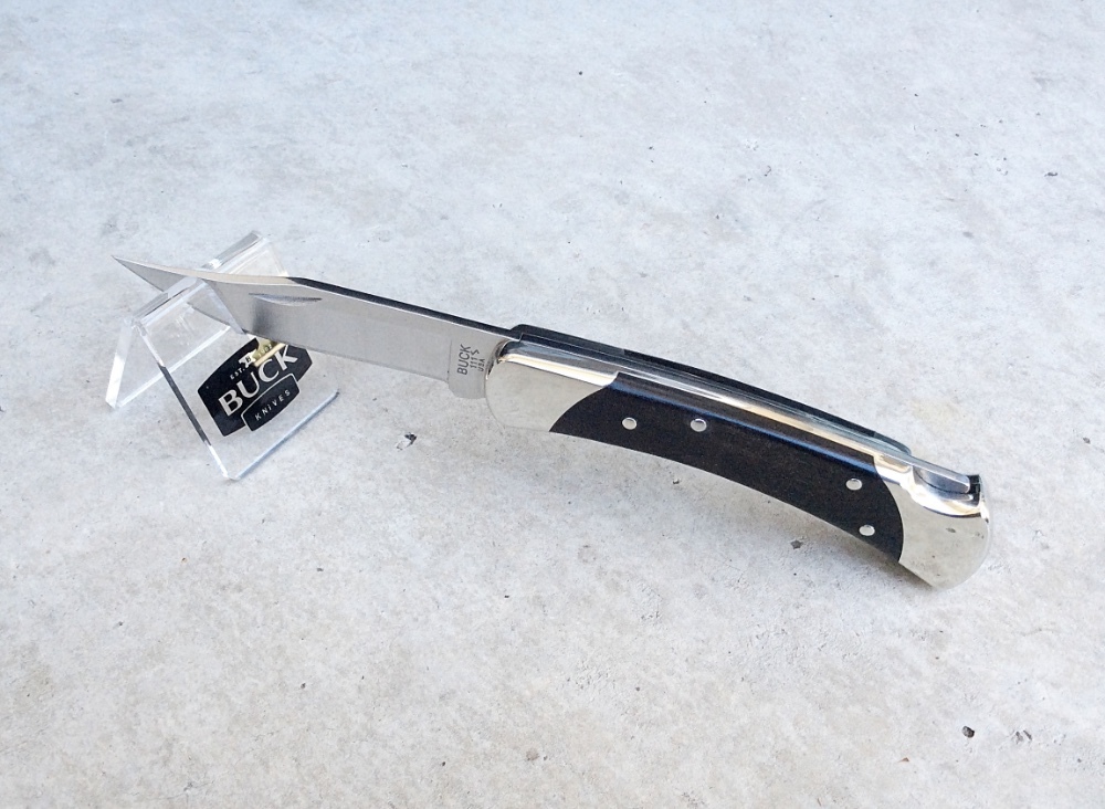 Buck 111 Folding Hunter - 2025 Stealth Run #009 - Genuine Ebony Handle ...