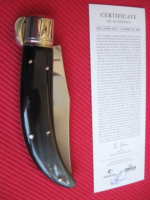 Lepre Quality Italian Unique Switchblade Knife Horn Limited Edition ...