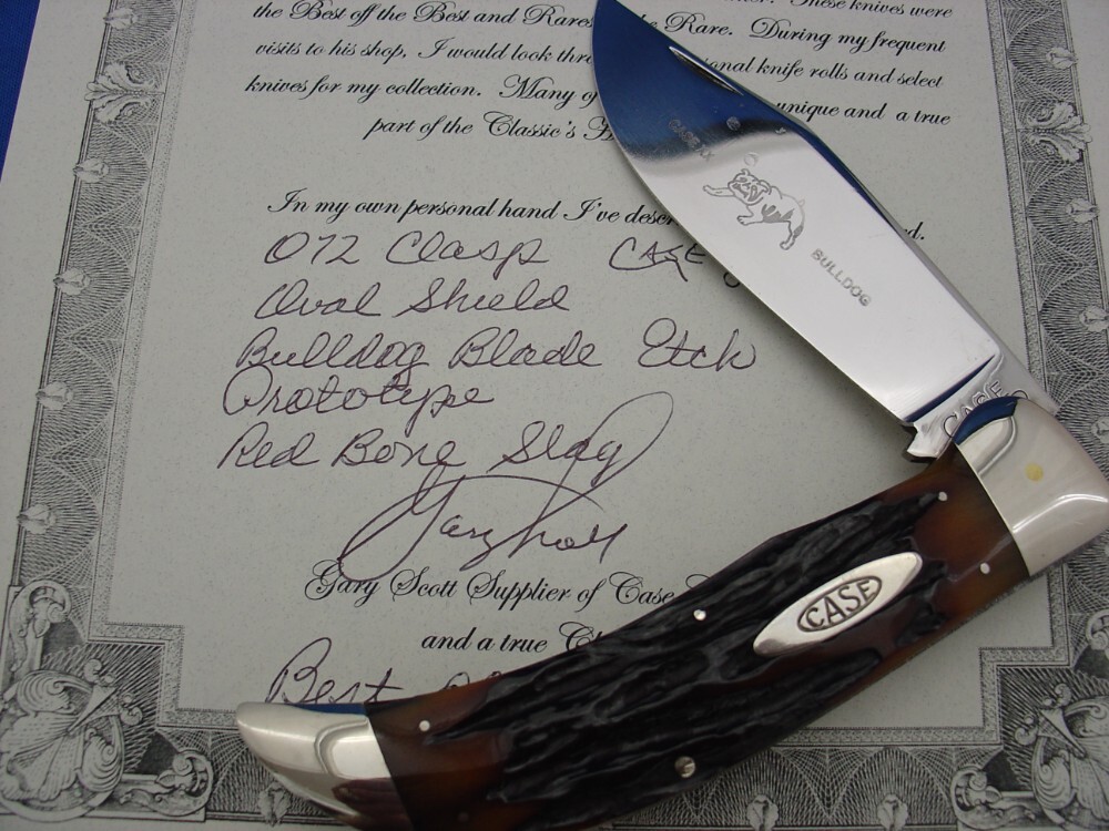 Case Classic 072 Case XX Classic Clasp Knife Red Bone Stag with Bulldog ...