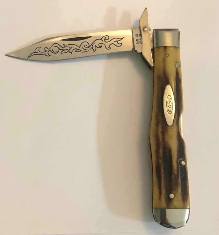 1977 Case Stag Blue Scroll Cheetah