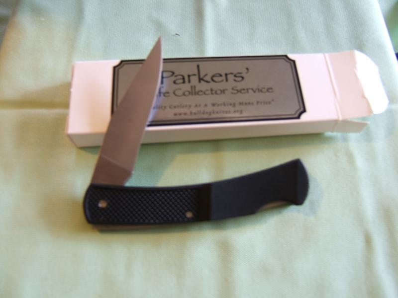 BLACK SURE GRIP PARKER "USA" LOCKBACK "1980'S" NEW IN BOX