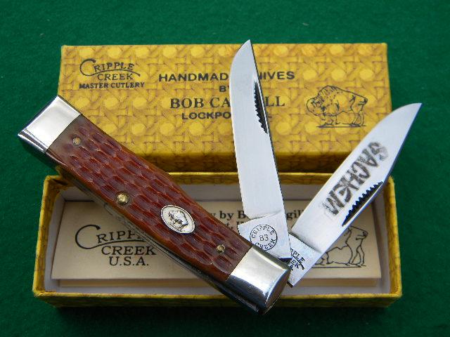 Cripple Creek USA by Bob Cargill 1983 Bone Gunstock Sachem - NIB